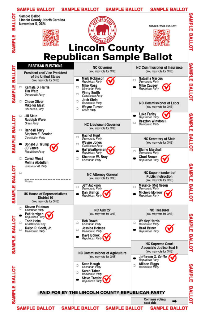 2024 Republican Candidates for Office – Lincoln Ballot